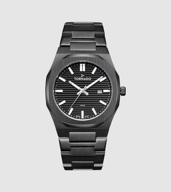 Buy Tornado LIMITED EDITION Engraved Stripes Dial Analog Watch In GUN ...