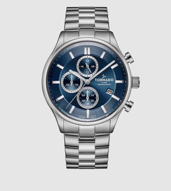 Buy Tornado Blue Dial Chronograph Analog Watch In Silver | 6thStreet UAE