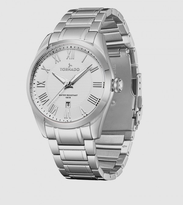 Buy Tornado Round White Dial Analog Watch In Silver | 6thStreet Qatar