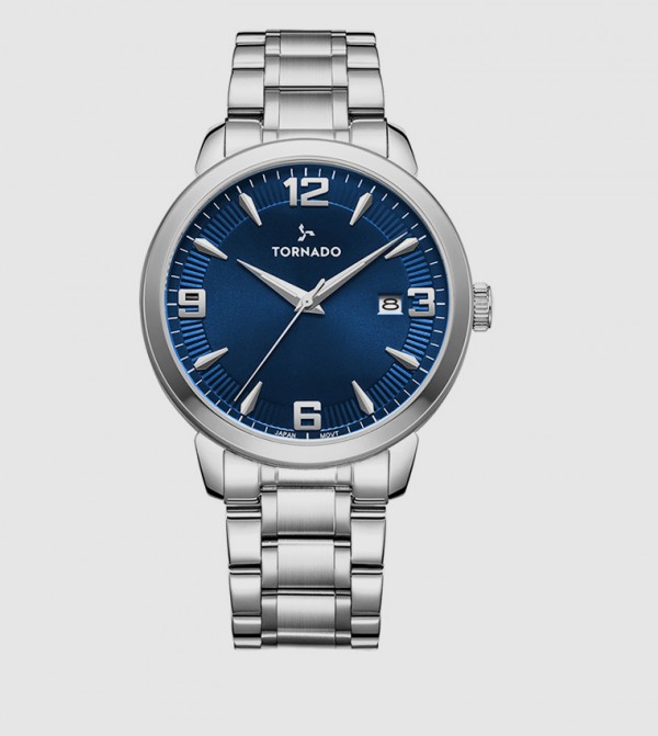 Buy Tornado Sunray Blue Dial Analog Watch In Silver | 6thStreet Kuwait