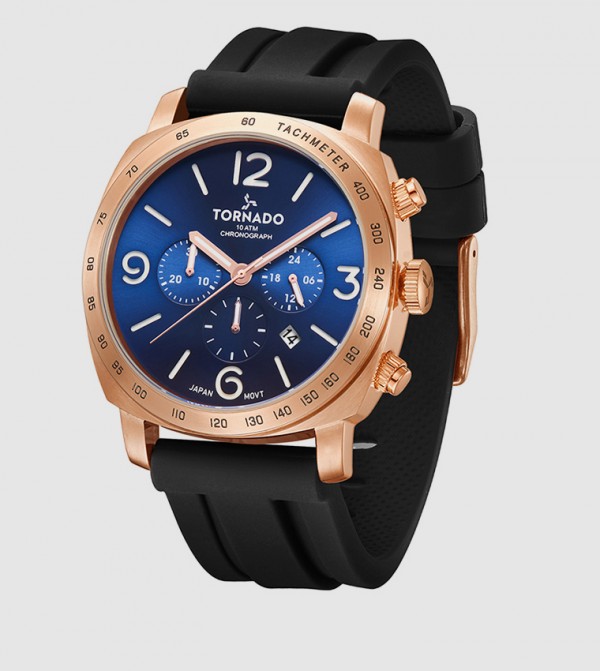 Buy Tornado Chronograph Blue Dial Analog Watch In Black | 6thStreet UAE