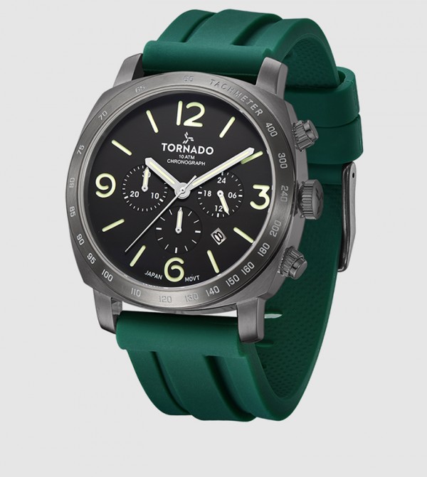 Buy Tornado Chronograph Black Dial Analog Watch In Green | 6thStreet Saudi Arabia