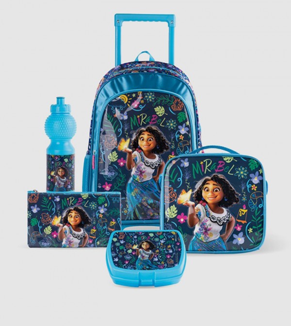 Buy Disney 5 In 1 Encanto Mirabel 18" Trolley Backpack Set In Blue ...