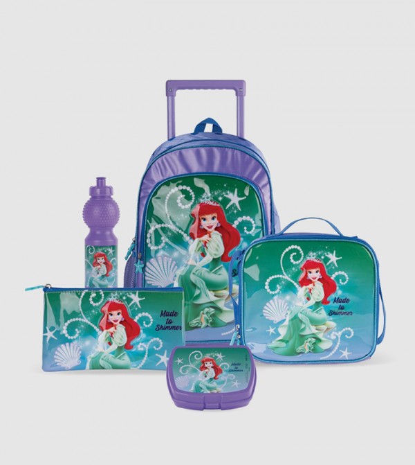 Buy Disney 5 In 1 Princess Made To Shimmer 18" Trolley Backpack Set In ...