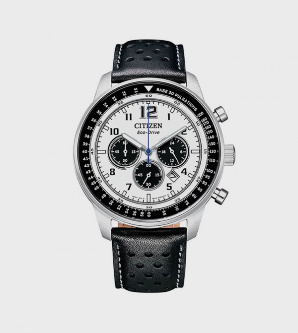 Buy Citizen White Dial Eco Drive Chronograph Watch In White | 6thStreet UAE