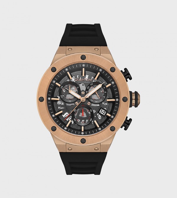 Buy Quantum Black Dial Chronograph Watch In Black | 6thStreet UAE