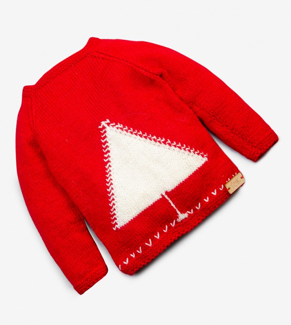Buy The Original Knit Sweater With Cap And Booties Red In Red ...