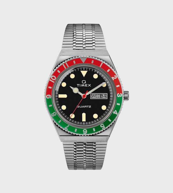 Buy Timex Black Dial Stainless Steel Strap Quartz Watch In Silver ...