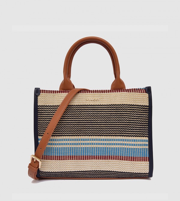 Buy VINCCI Woven Mini Tote Bag In Blue | 6thStreet UAE