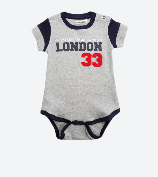 Buy Adams Kids Graphic Short Sleeve Bodysuit Grey W17BBAD05 In Grey ...