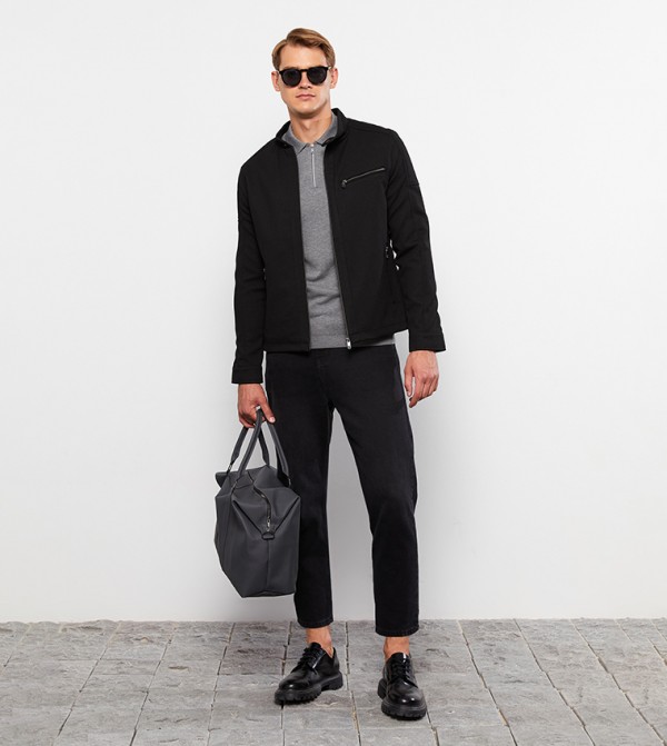 Buy LC Waikiki Slim Fit Biker Jacket In Black | 6thStreet UAE