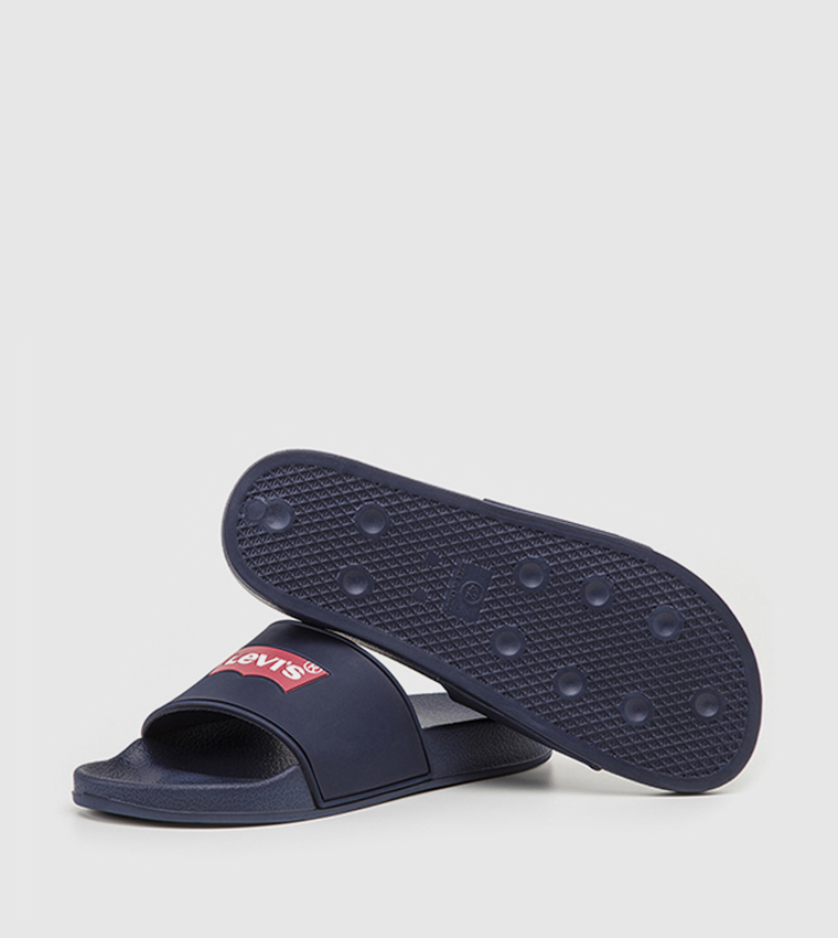 Buy Levi's JUNE Batwing Logo Print Slides In Navy | 6thStreet Saudi Arabia