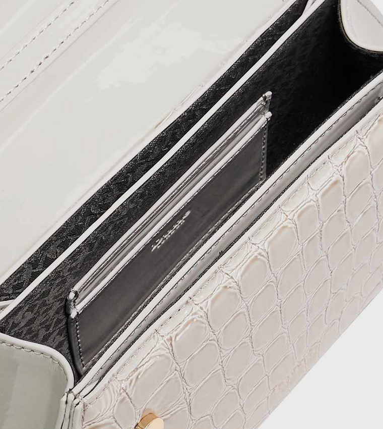 Buy Dune London DALIA Croc Textured Top Handle Bag In Grey | 6thStreet UAE