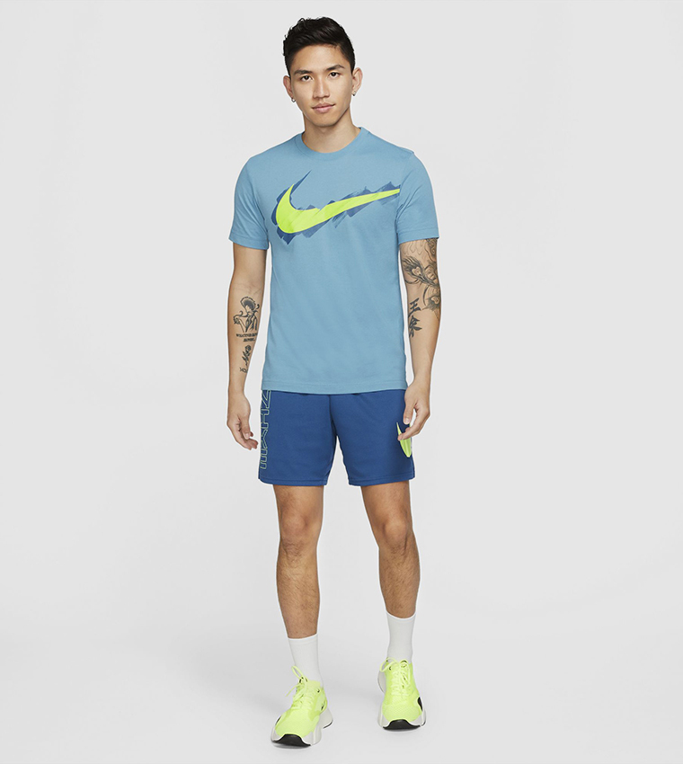Buy Nike M Nike Dri Fit Logo Top In Blue | 6thStreet Qatar