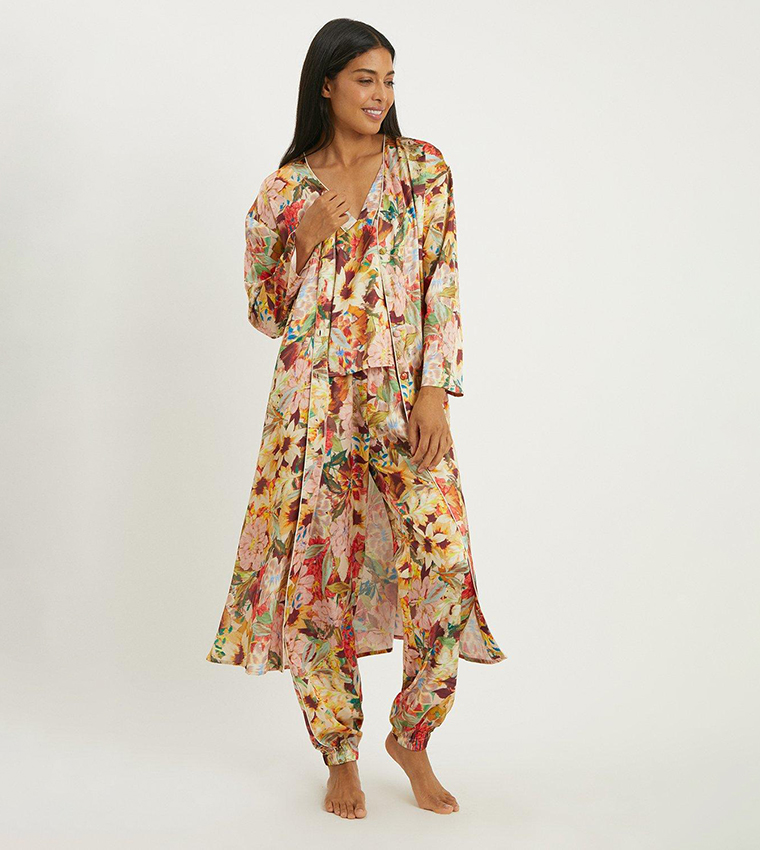 Buy Debenhams Autumn Garden Button Down Robe In Multiple Colors ...