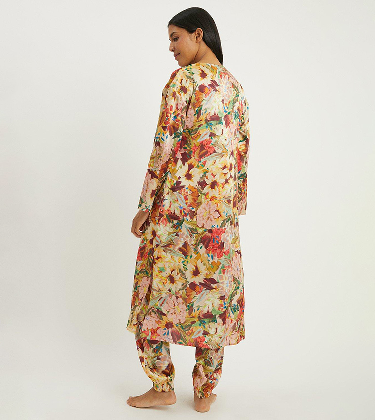 Buy Debenhams Autumn Garden Button Down Robe In Multiple Colors ...