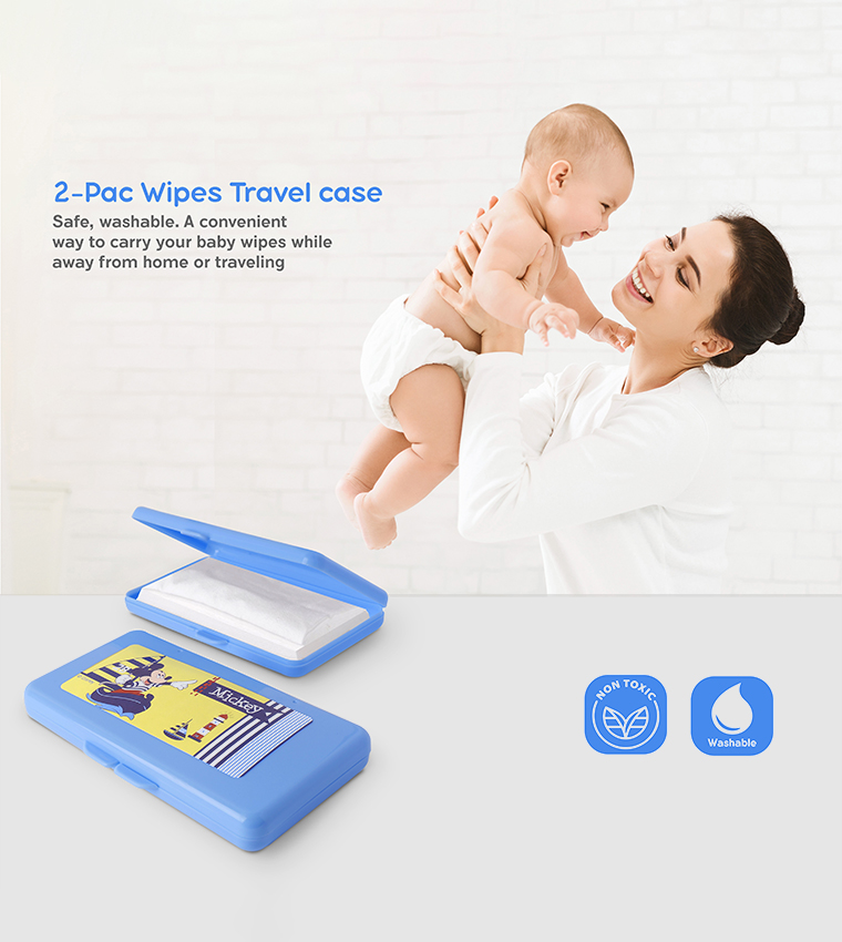 Buy Disney Pack Of 2 Disney Mickey Mouse Baby Wipes Dispenser In Blue ...