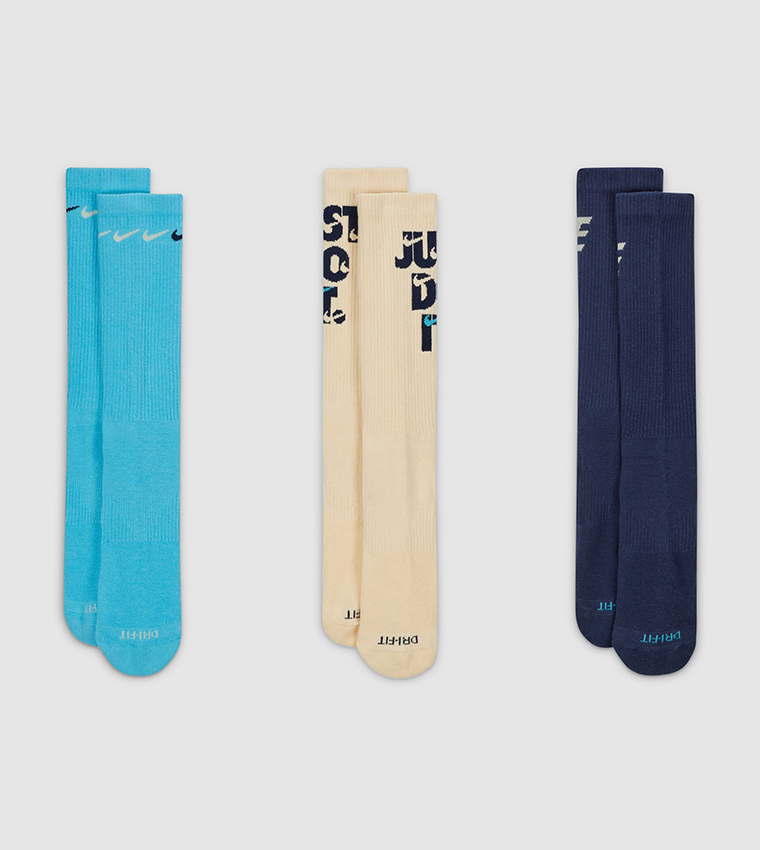Buy Nike Pack Of 3 Everyday Plus Crew Socks In Multiple Colors ...