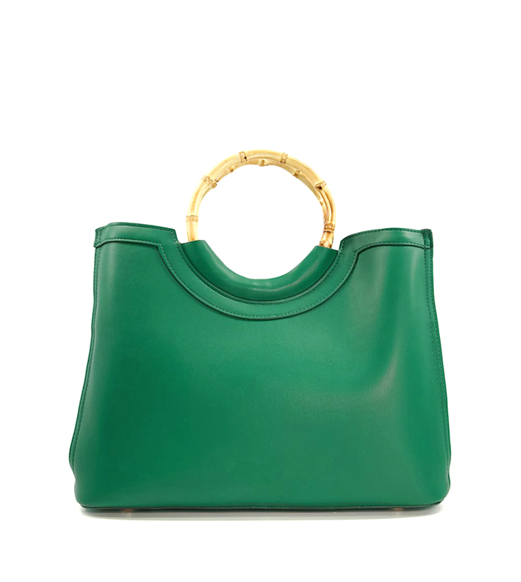 Buy Dune London DISTINGUISH Wooden Handle Ring Handbag In Green ...