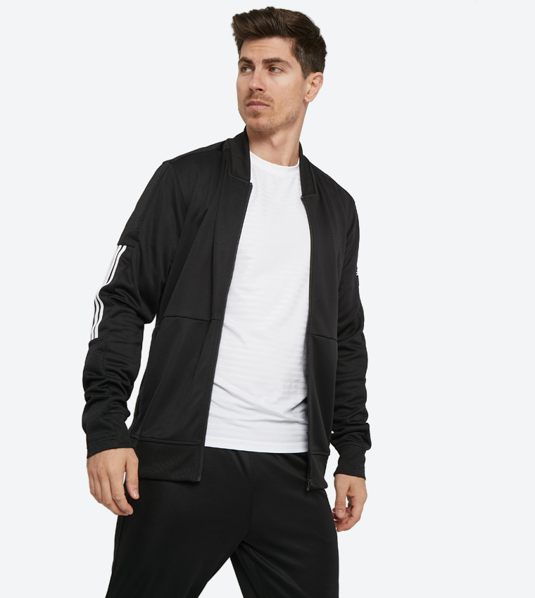 Buy Adidas 3 Stripes Side Vents Full Zip Track Jacket Black In Black ...