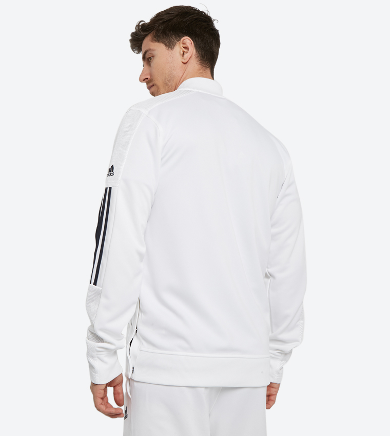 Buy Adidas 3 Stripes Side Vents Full Zip Track Jacket White In White ...