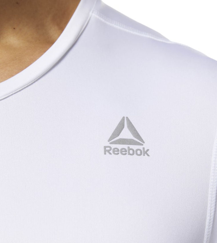 Buy Reebok Run Essentials Short Sleeve Tee White In White | 6thStreet ...