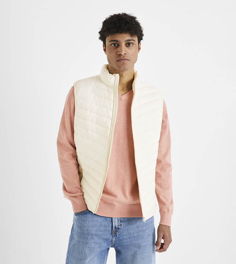 Buy CELIO DULOCK Zip Through Gilet In OFF WHITE | 6thStreet Kuwait