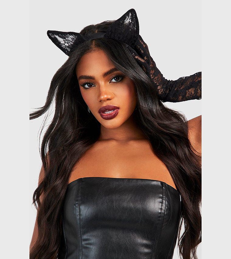 Halloween Accessories Adult / Child Black Cat Ears On Headband Fancy ...