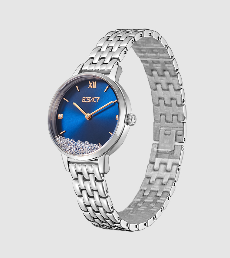 Buy Ecstacy Ice Blue Sunray Dial Analog Watch In Silver | 6thStreet Kuwait