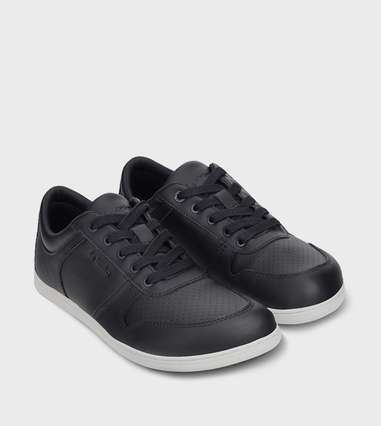 Buy BeLenka ECHO Textured Low Top Sneakers In Black | 6thStreet UAE