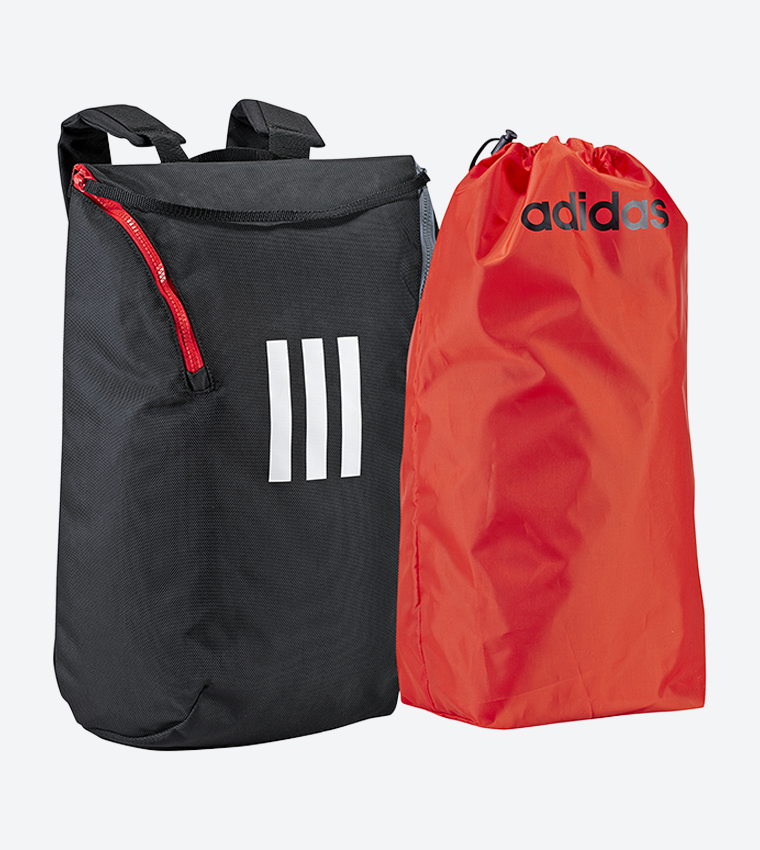 Buy Adidas Logo Printed Top Zip Closure Backpack In Black | 6thStreet UAE