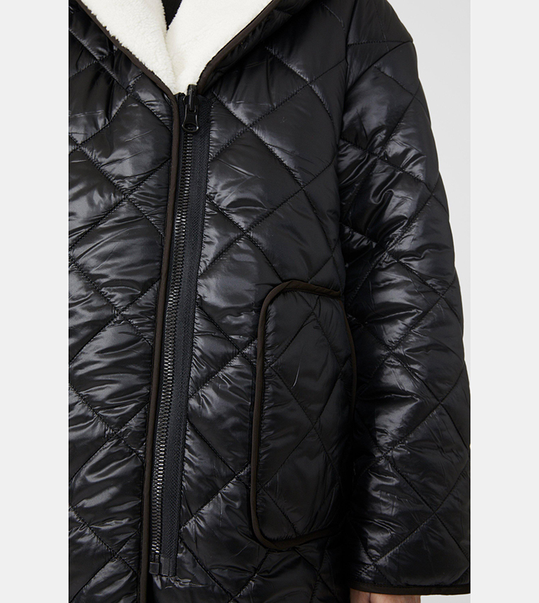 Buy Maine Quilted Reversible Padded Jacket In Black | 6thStreet Saudi Arabia