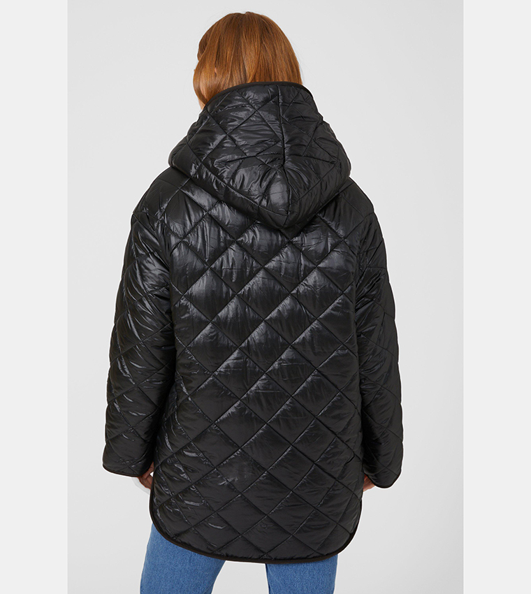 Buy Maine Quilted Reversible Padded Jacket In Black | 6thStreet Saudi Arabia