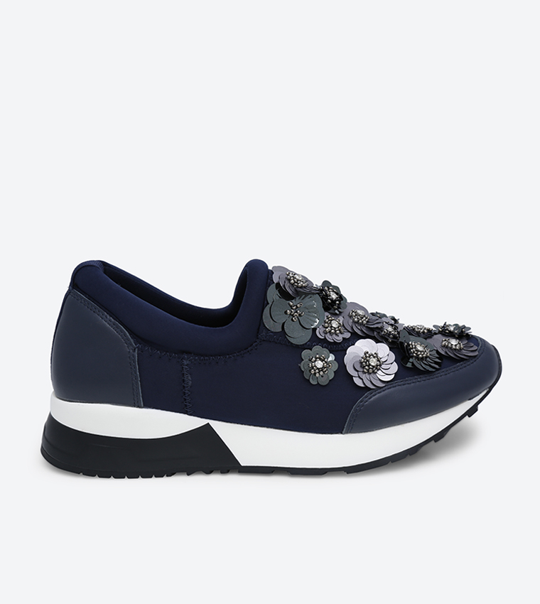 Buy Dune London Embellished Trainer Shoes Navy In Navy | 6thStreet Qatar