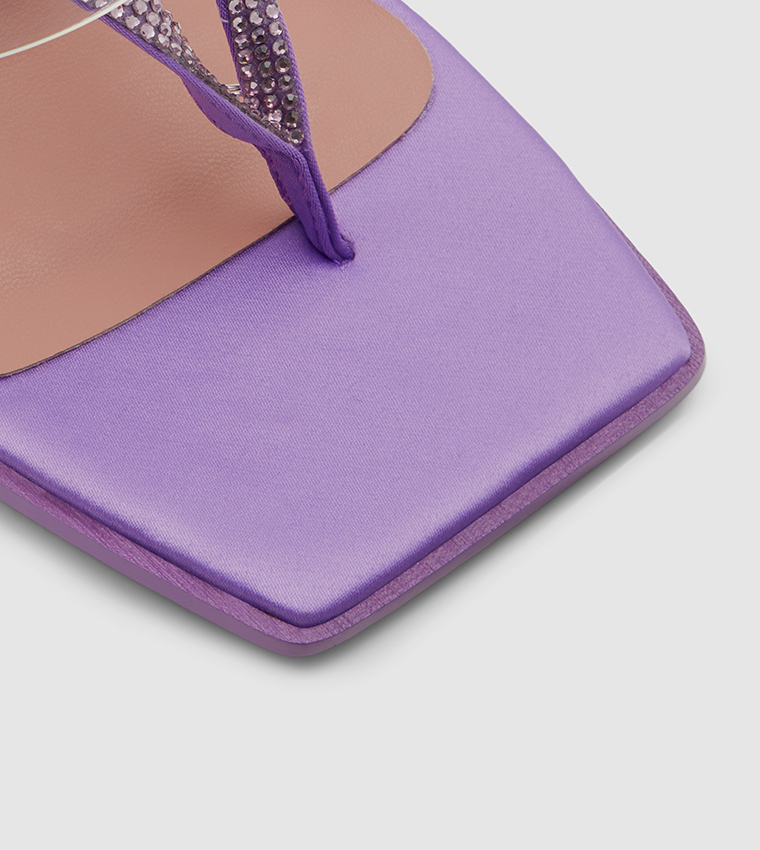 Buy Call It Spring Esmeralda Tie Around Ankle Heels In Purple ...