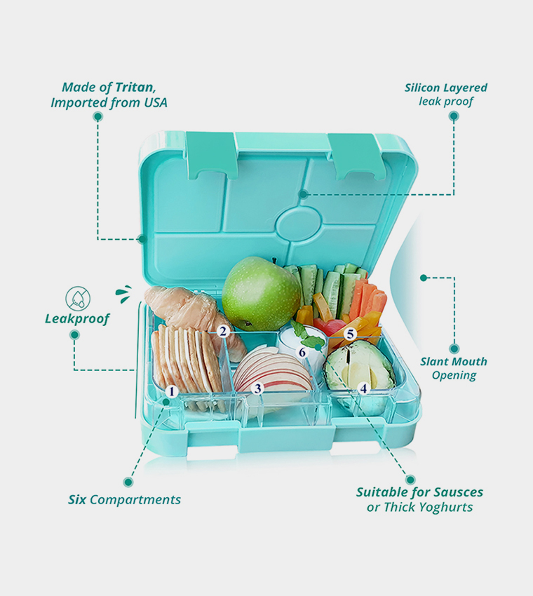 Buy Eazy Kids Eazy Kids 6 Compartment Bento Lunch Box With Sandwich ...