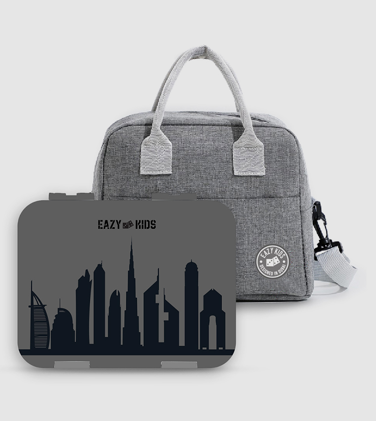 Buy Eazy Kids Bento Boxes With Insulated Lunch Bag Combo In Grey ...