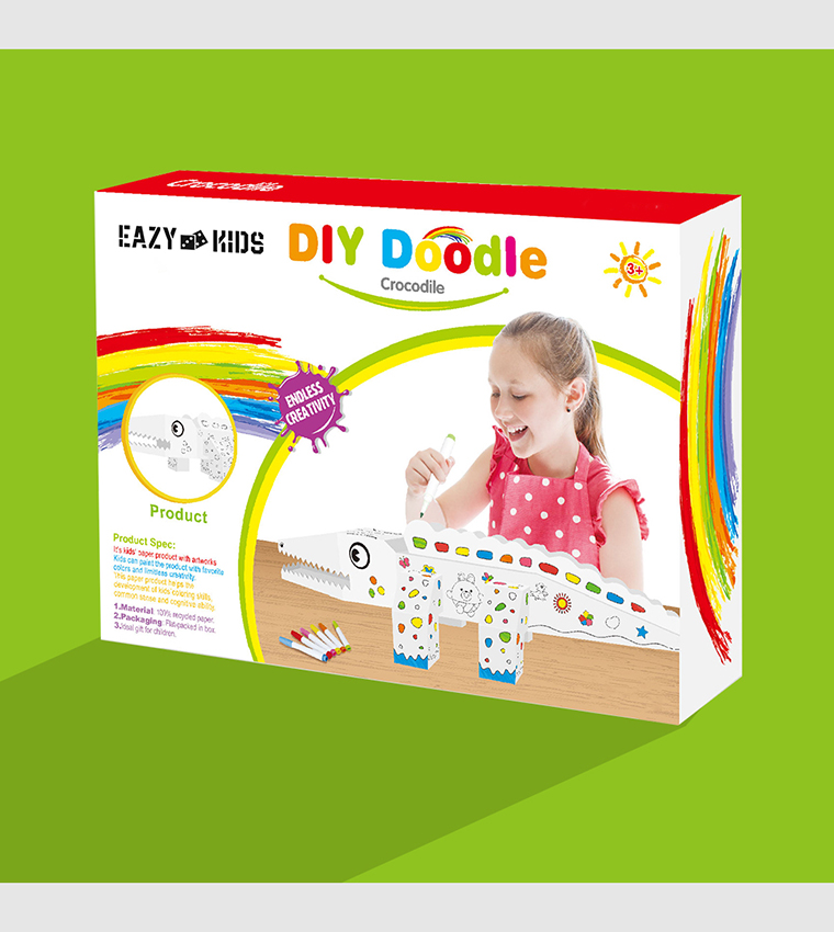 Buy Eazy Kids DIY Doodle Coloring Kit With Set Of 6 Sketch Pens ...