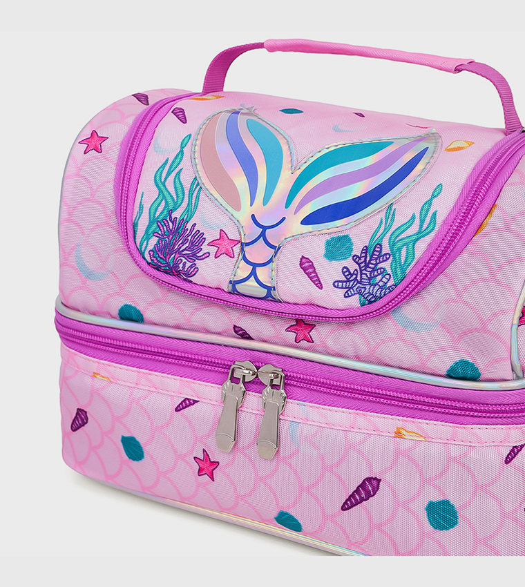 Buy Eazy Kids Mermaid Themed Dual Compartment Lunch Bag In Purple ...