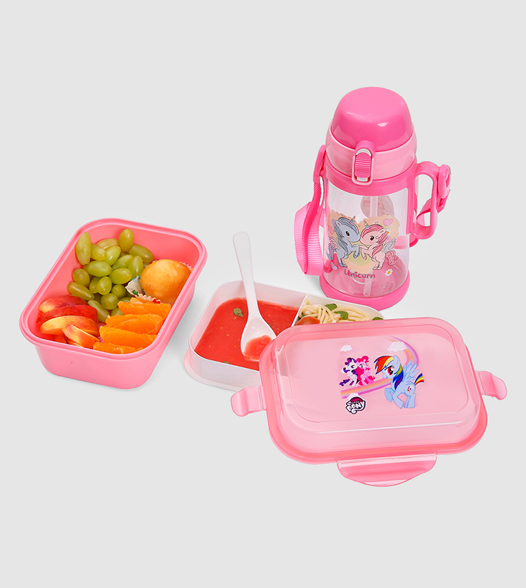 Buy Eazy Kids @ Sambox Pony Bento Lunch Box With Spoon Fun In Pink ...