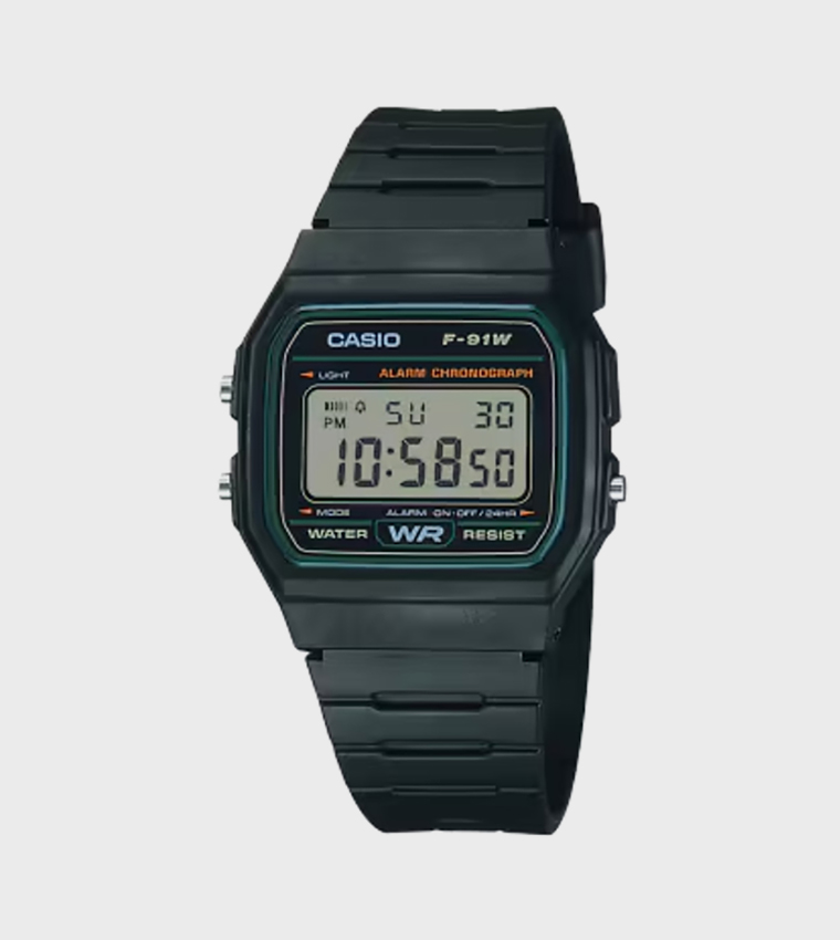 Buy Casio Square Dial Resin Strap Digital Watch In Black | 6thStreet UAE
