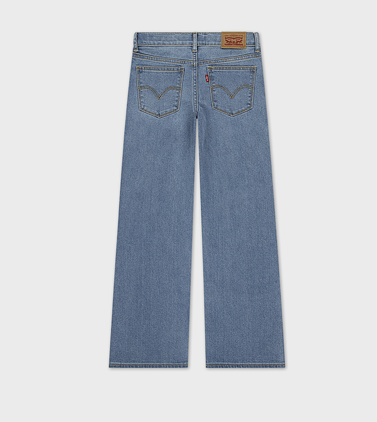 Buy Levi's Washed Mid Rise Wide Leg Jeans In Blue | 6thStreet UAE