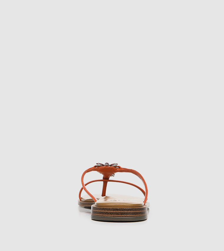 Buy Naturalizer FELICITY Embellished Flat Sandals In Orange | 6thStreet UAE