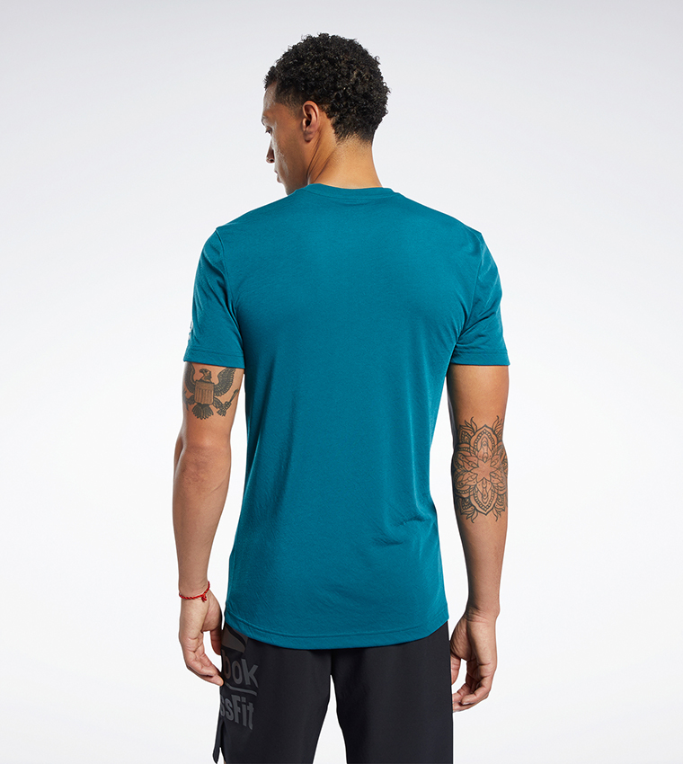 Buy Reebok Logo Printed Crew Neck T Shirt In Blue | 6thStreet UAE