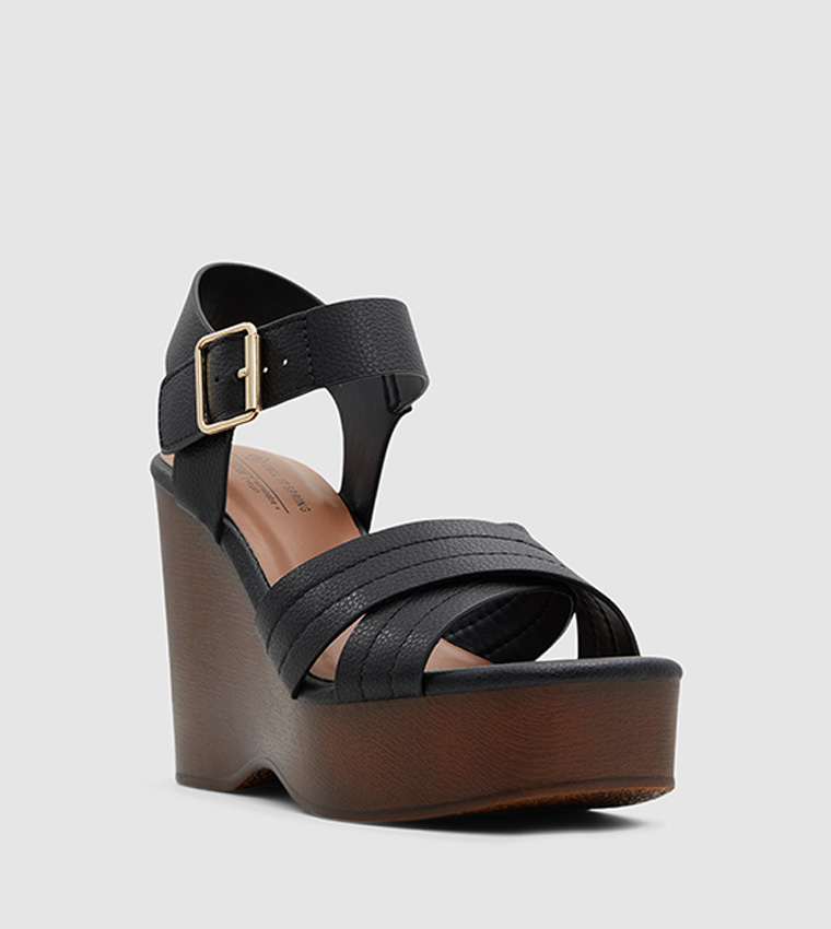 Buy Call It Spring FLAVIA Ankle Strap Cross Band Platform Wedge Sandals ...