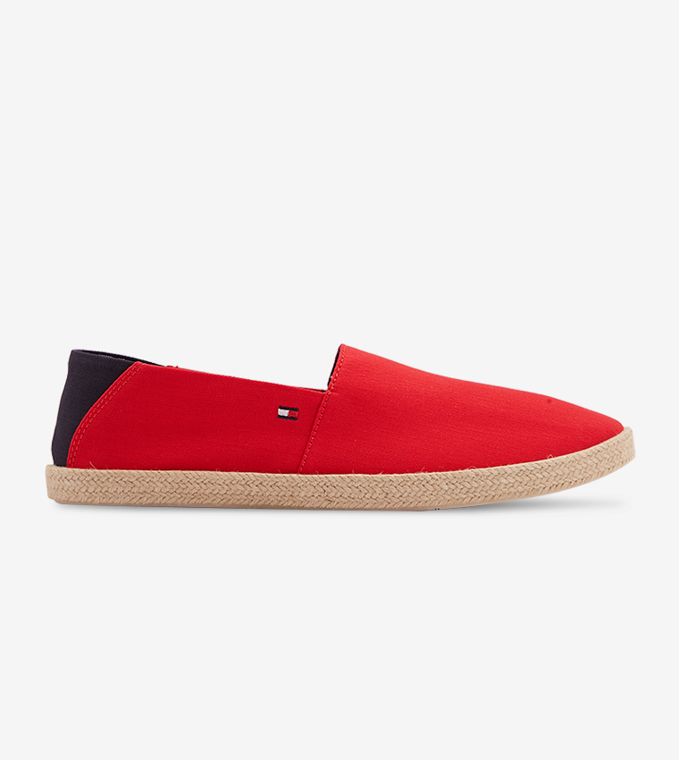 Buy Tommy Hilfiger Round Toe Easy Summer Espadrilles Red In Red ...