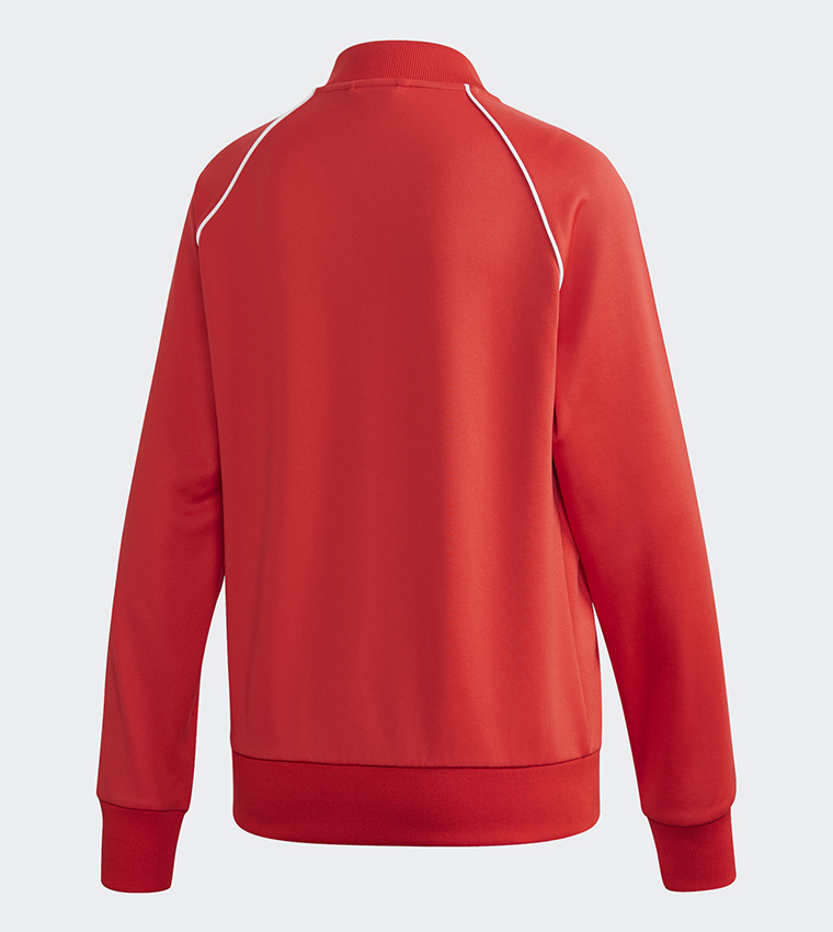 Buy Adidas Originals Logo Printed Long Sleeves Track Jacket In Red ...