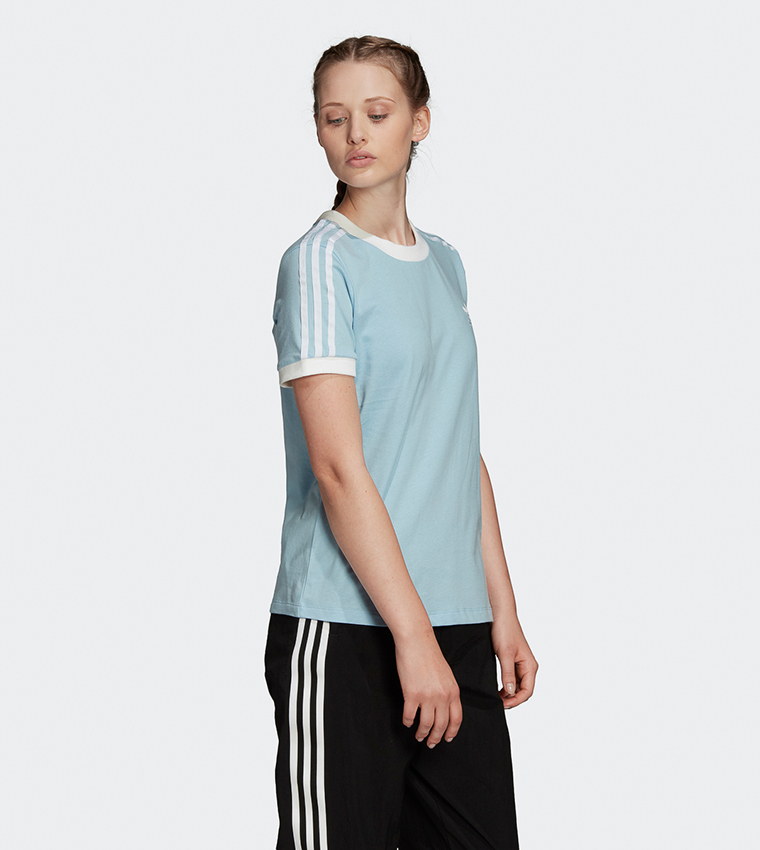 Buy Adidas 3 Stripes Tee Clear Sky/White In Multiple Colors | 6thStreet ...