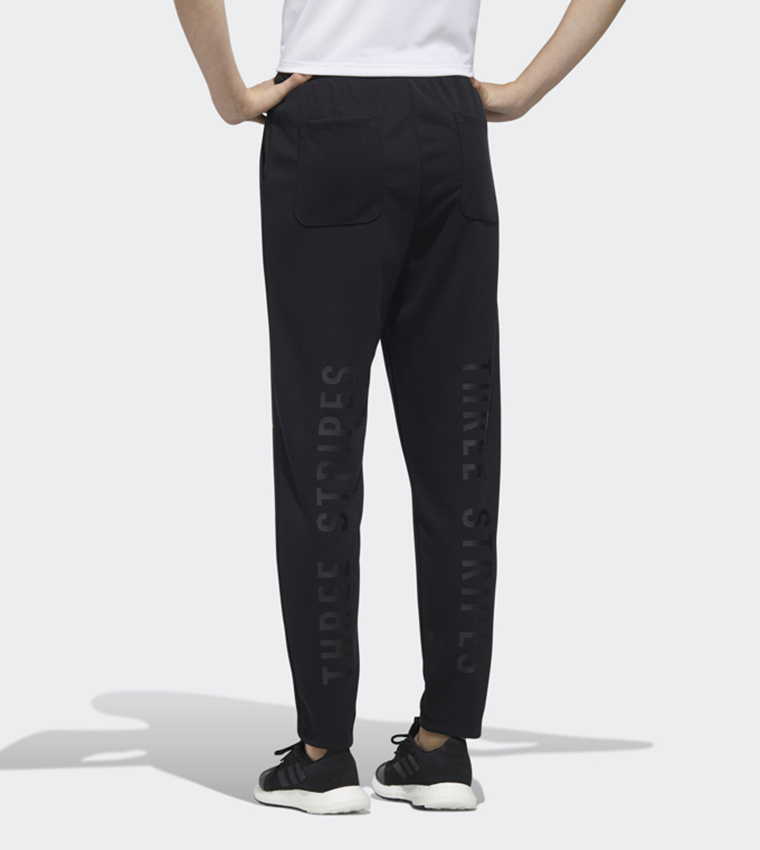 Buy Adidas Elasticated Logo Detail Drawsting Clouser Pants Black In ...