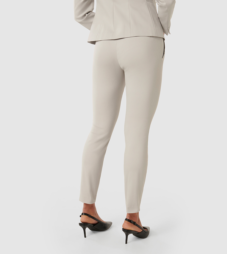 Buy Forever New GRACE Solid Slim Fit Pants In Grey | 6thStreet UAE